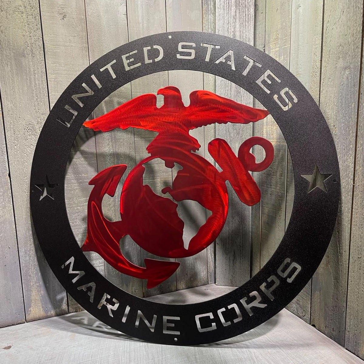 Marine Corps Crest Two Colors | Woodpost Metalworks