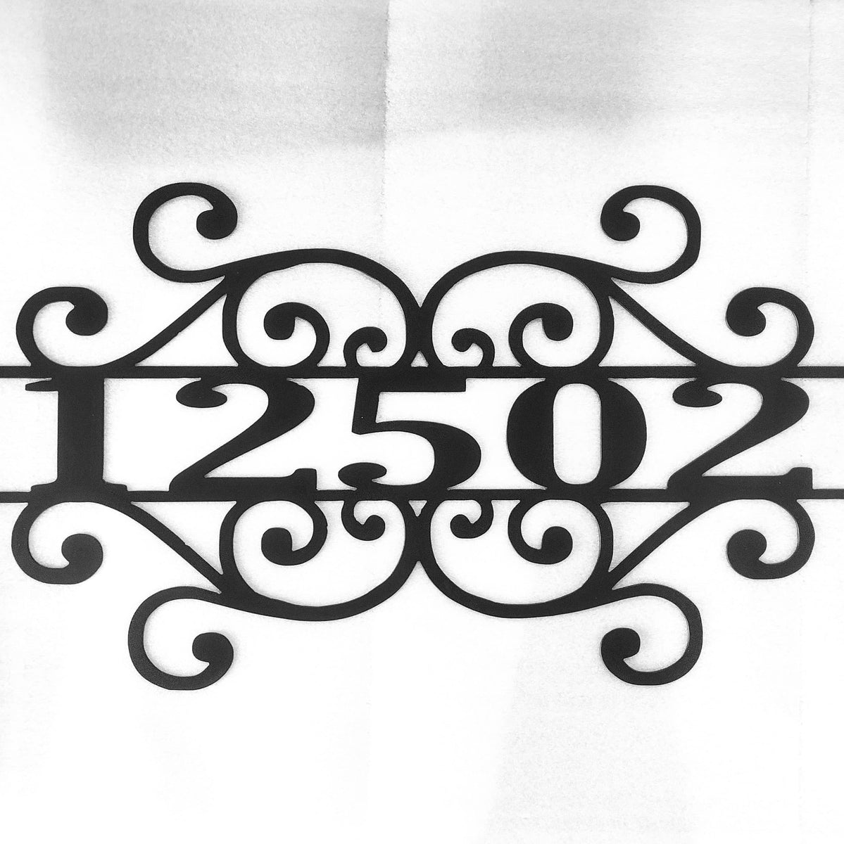Split Scroll Address Numbers | Woodpost Metalworks