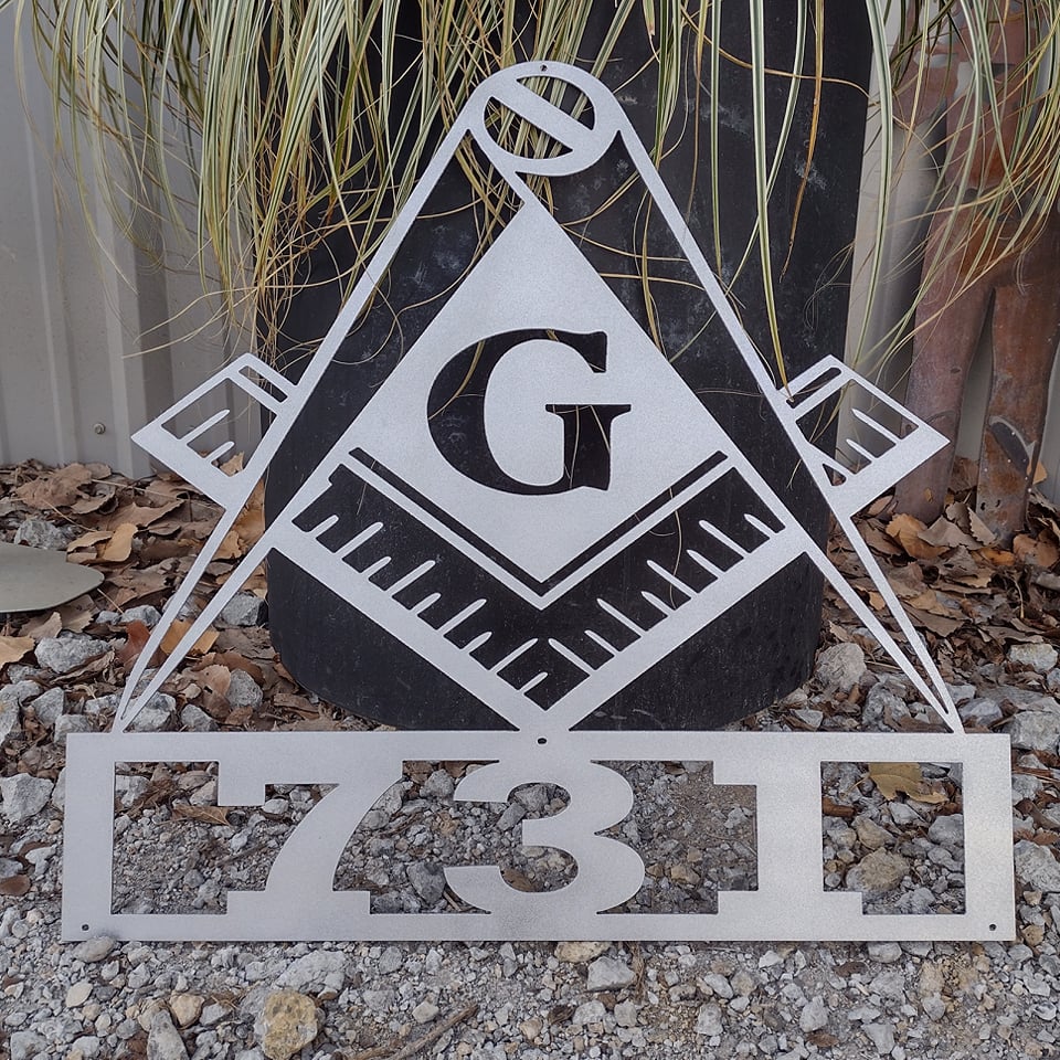 Masonic Lodge Square and Compass Address Numbers | Woodpost