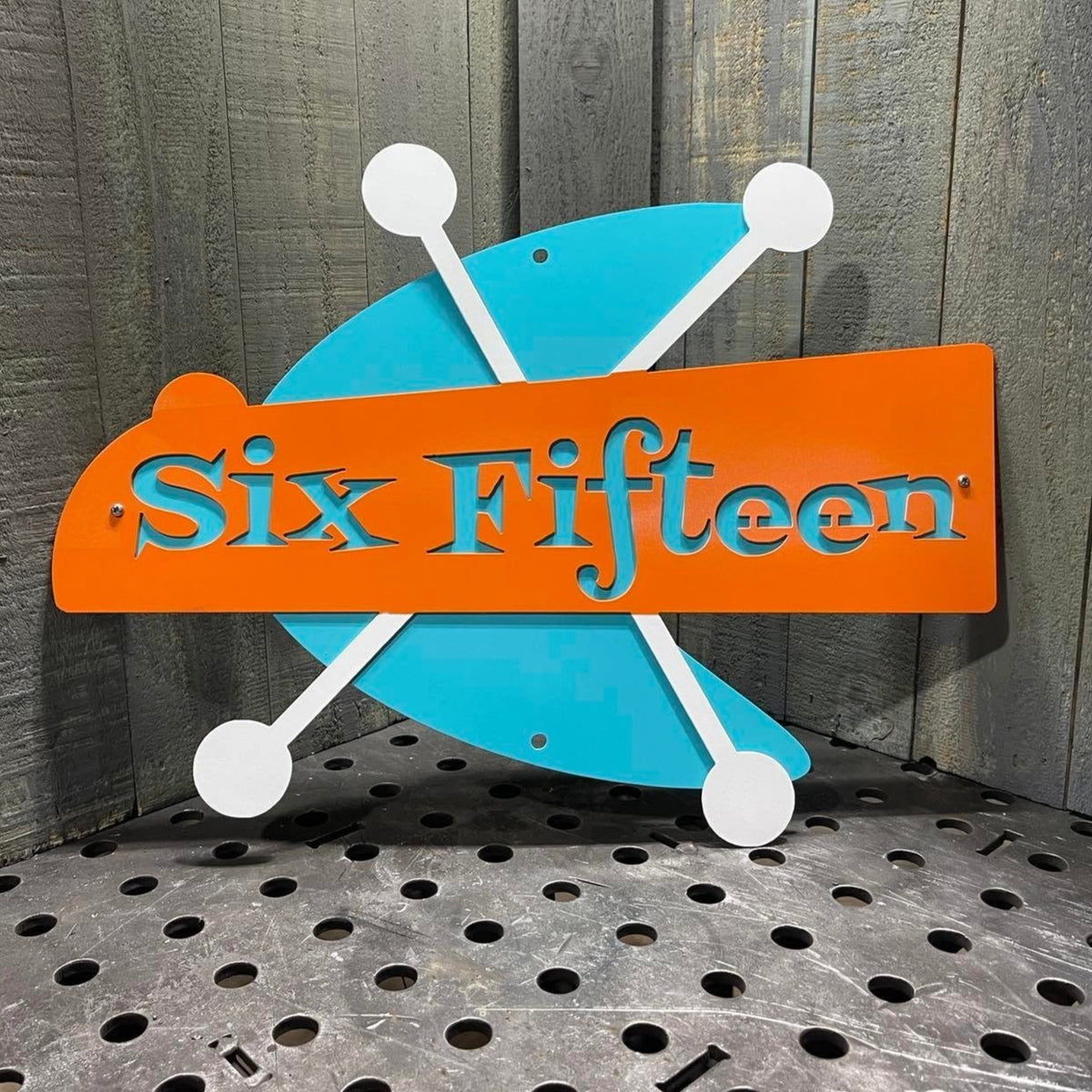 Boomerang Address Sign WORDS | Woodpost Metalworks