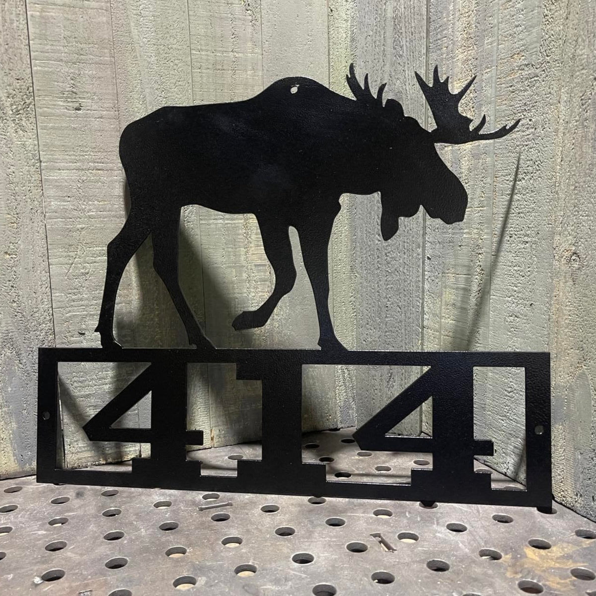 Moose Address Sign | Woodpost Metalworks