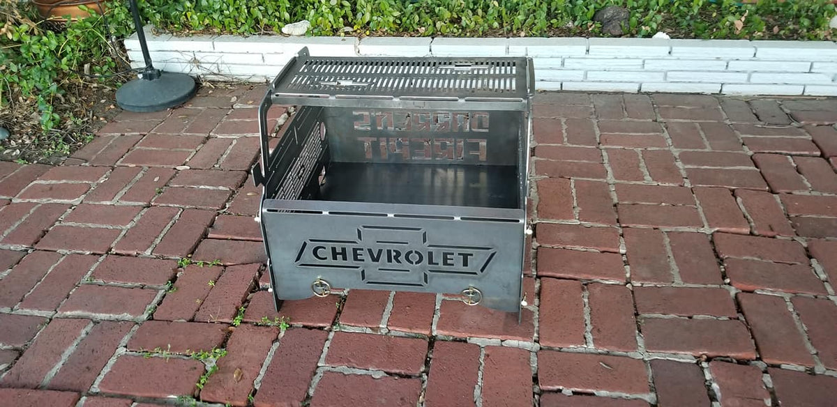 Fire Pit: C10 Chevy made from metal Truck Chevrolet– Woodpost Metalworks