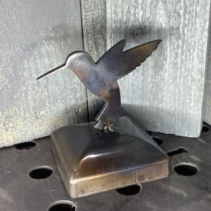 Hummingbird Fence Post Topper | Woodpost Metalworks