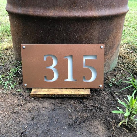 Double Layer Modern Address Numbers Metal Sign with spacers– Woodpost ...