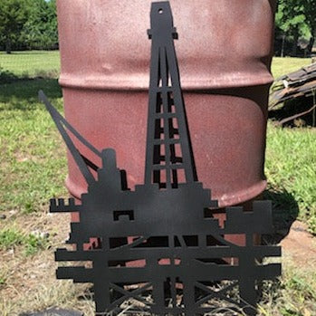 Offshore Oil Rig Metal Sign | Woodpost Metalworks