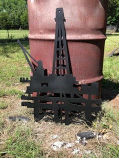 Offshore Oil Rig Metal Sign | Woodpost Metalworks