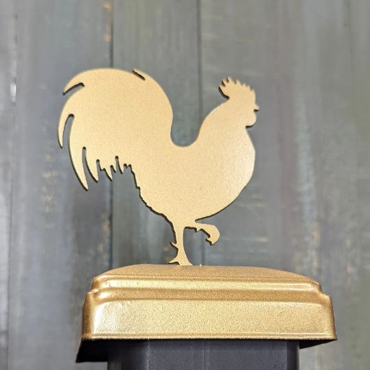 Rooster Fence Post Topper | Woodpost Metalworks