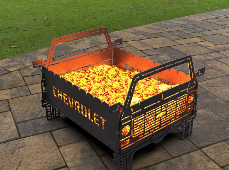 Square Body C10 Truck Firepit | Woodpost Metalworks