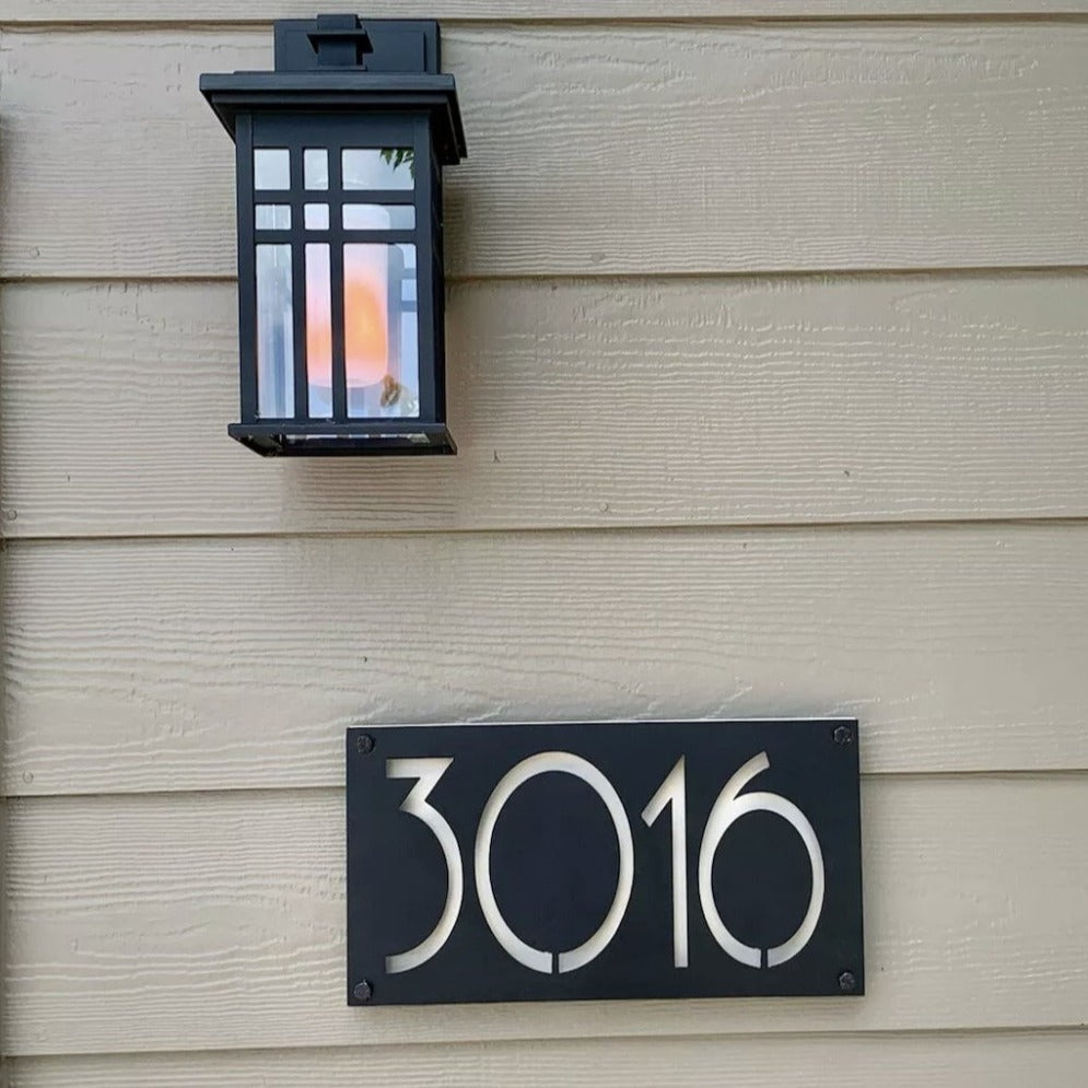 Two Layer Vintage Address Sign | Woodpost Metalworks