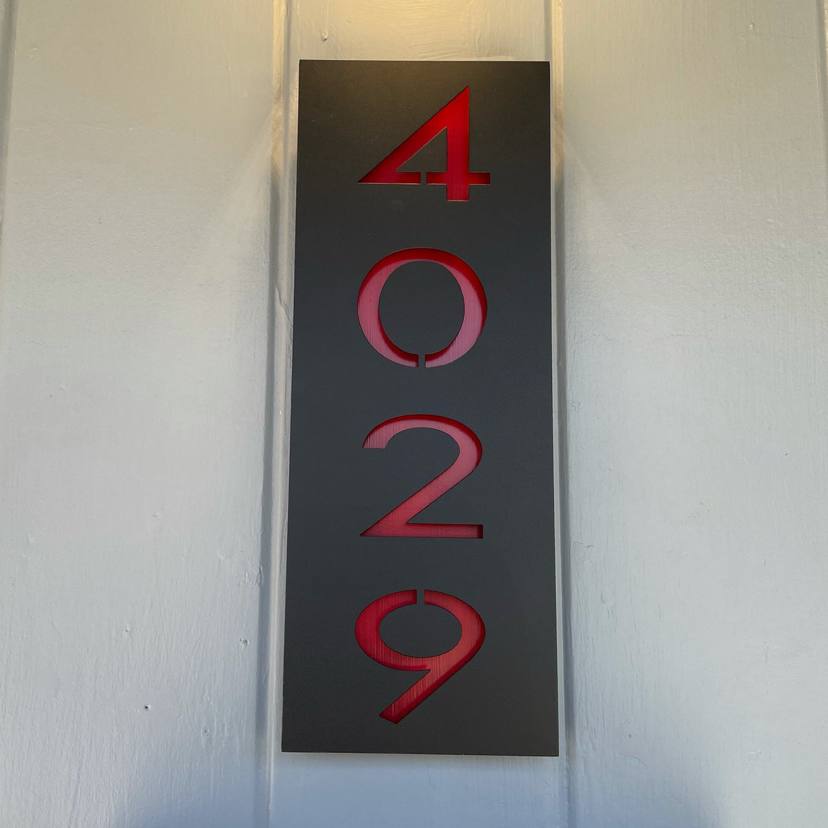 Vertical Address Sign | Woodpost Metalworks