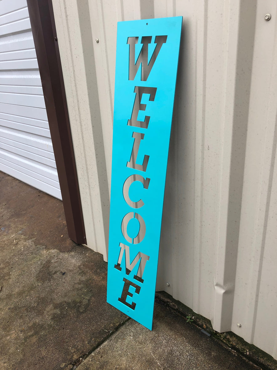 Rectangle Welcome Sign | Woodpost Metalworks